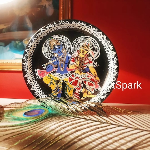 Handpainted Radha Krishna Wall Plate Radha Krishna for - Etsy