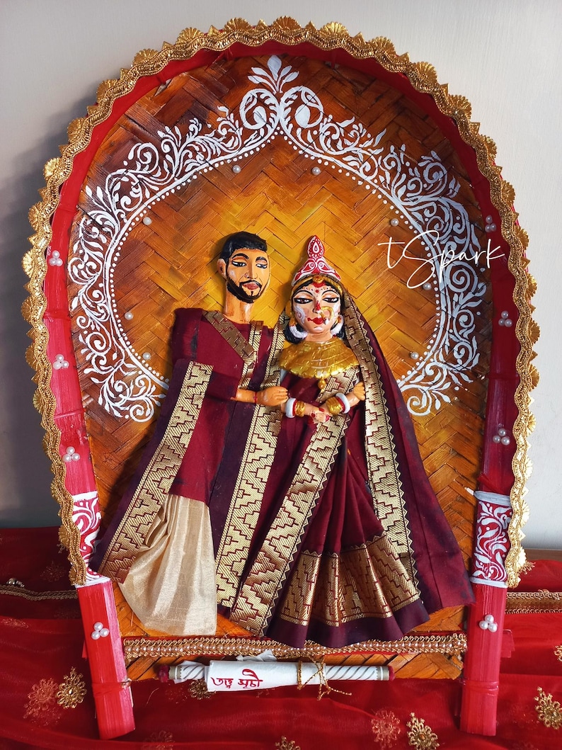 Bengali Wedding Hand Painted Bor Bou Kulo Gach Kouto Paan Pata 3D Totto ...
