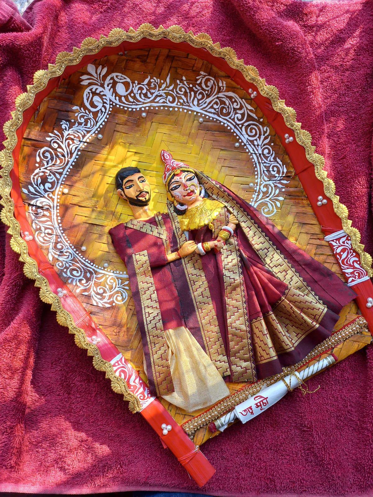 Bengali Wedding Hand Painted Bor Bou Kulo Gach Kouto Paan Pata 3D Totto ...