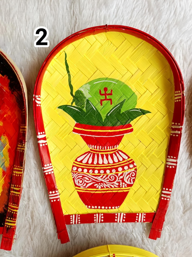 Bengali Hand Painted Kulo for Festive Decor, Kulo Painting, Kulo Art ...
