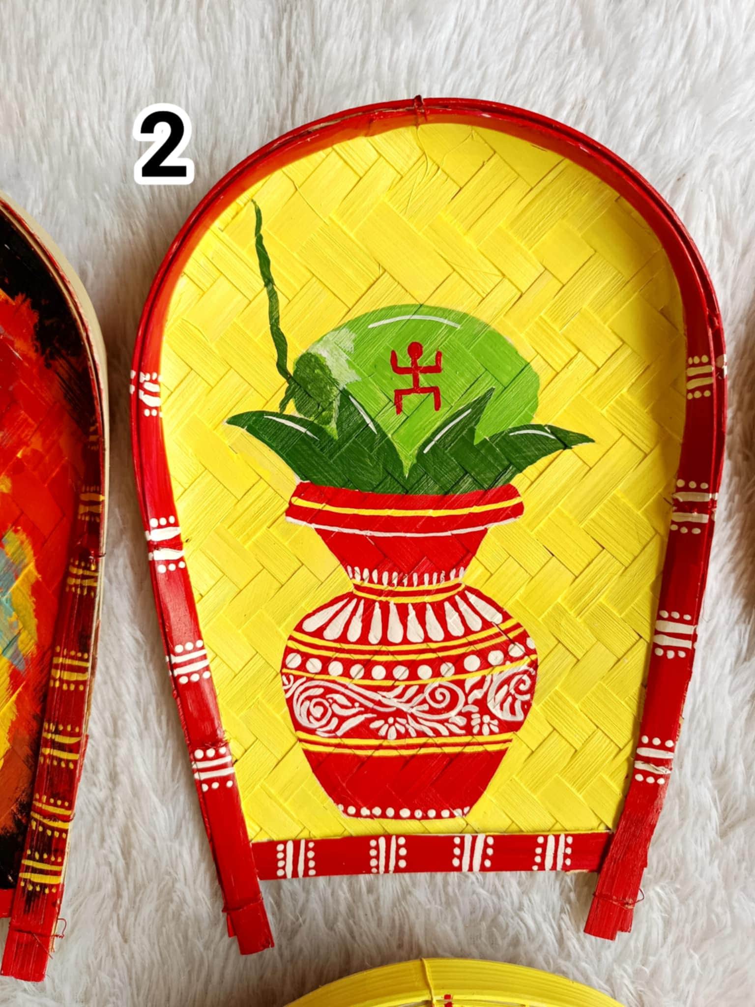 Bengali Hand Painted Kulo for Festive Decor, Kulo Painting, Kulo Art ...