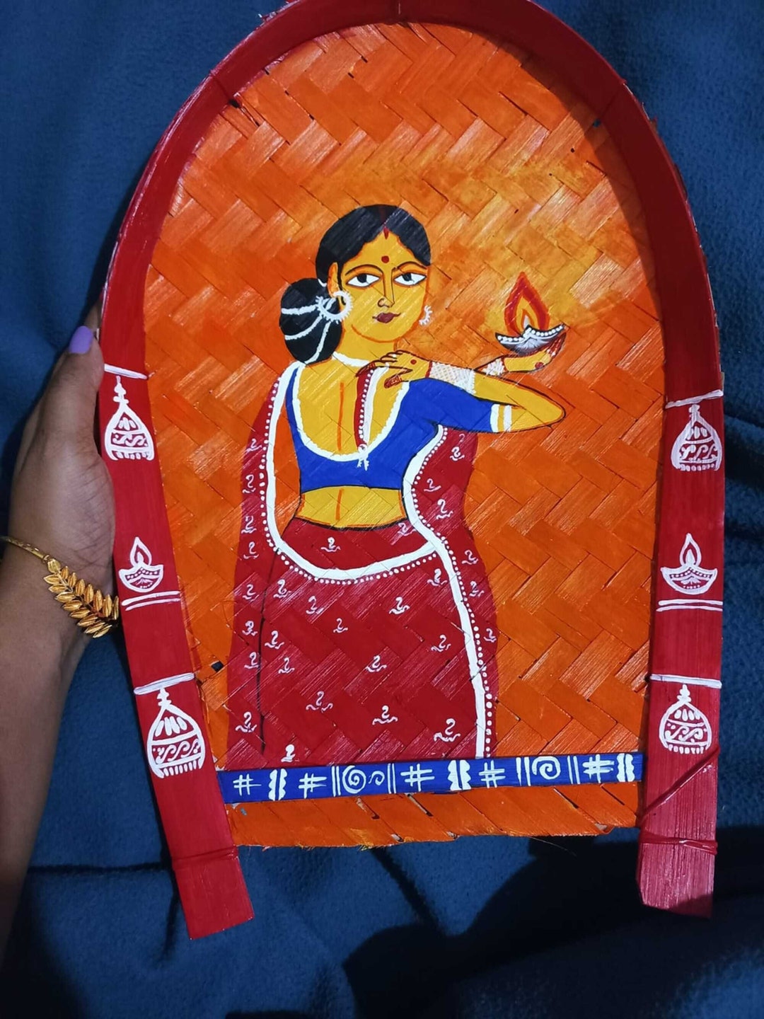 Kalighat Patachitra Art Inspired Hand Painted Kulo Kalighat Patachitra ...