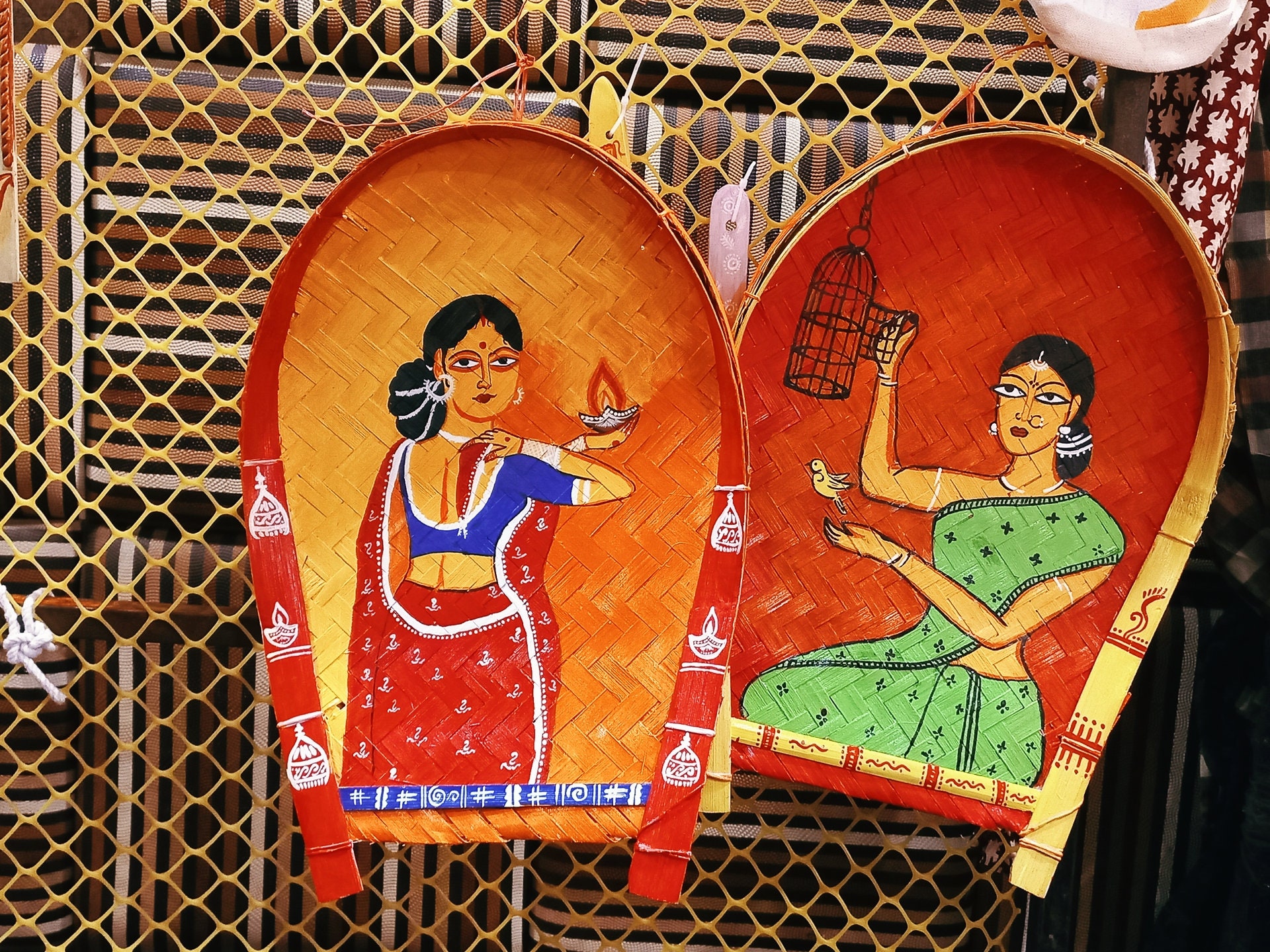 Jamini Roy and Kalighat Patachitra Kulo Painting Set of 2 Kulo Art ...