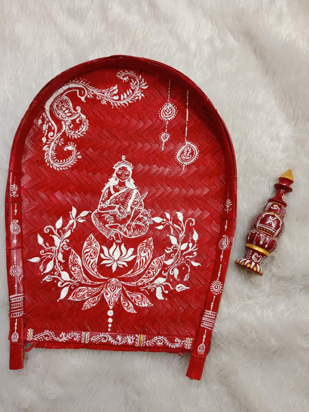 Hand Painted Kalka Art Kulo, Bengali Wedding Kulo, Alpona Art Kulo ...