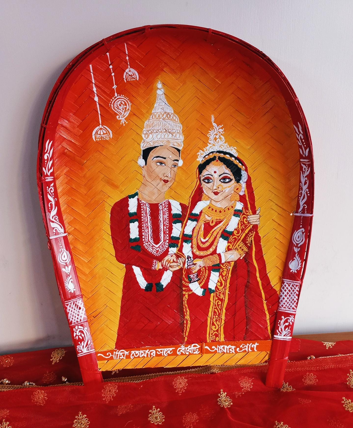 Bengali Wedding Hand Painted Bor Bou Kulo Gach Kouto Paan Pata 3D Totto ...