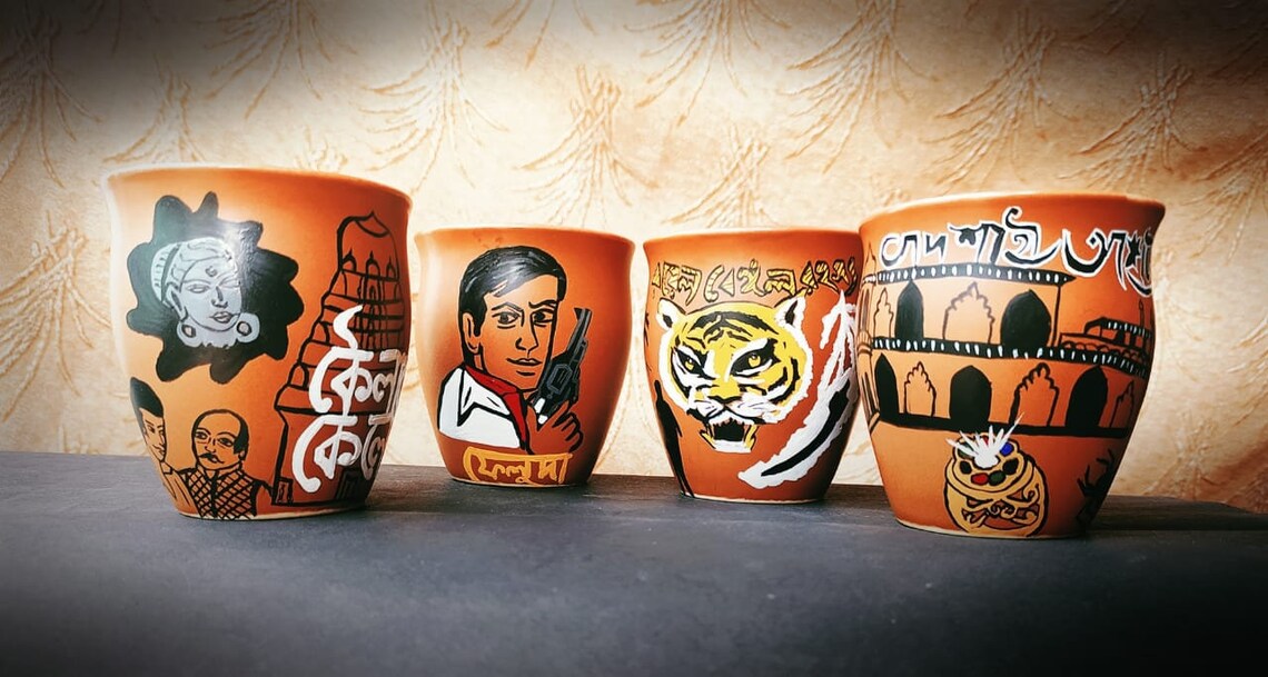 Hand Painted Indian Art Kulhad 200 Ml With Feluda Series | Kullar ...