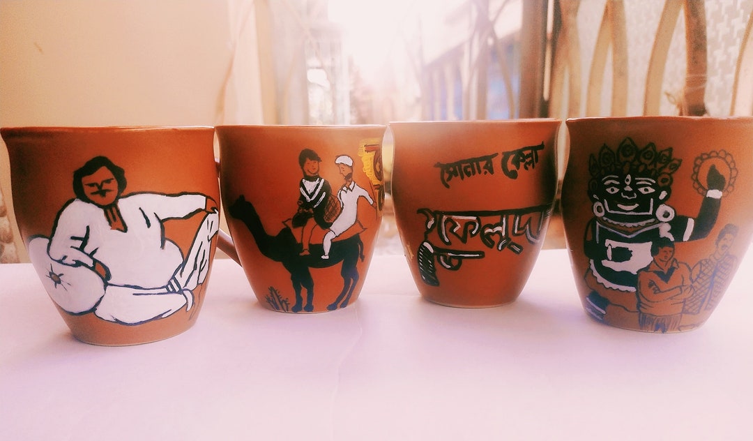 Hand Painted Indian Art Kulhad/dessert Cups/ Feluda Series - Etsy