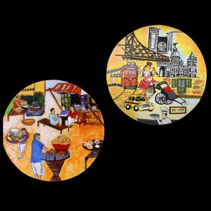 Hand Painted Indian Art Kulhad Set of 4 Without Handle Kullad Kullar ...