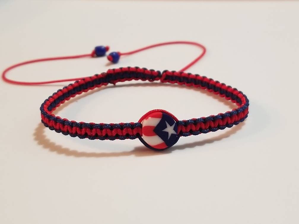Puerto Rico Flag Reversible Bracelet Latino Bracelet Puerto - Etsy