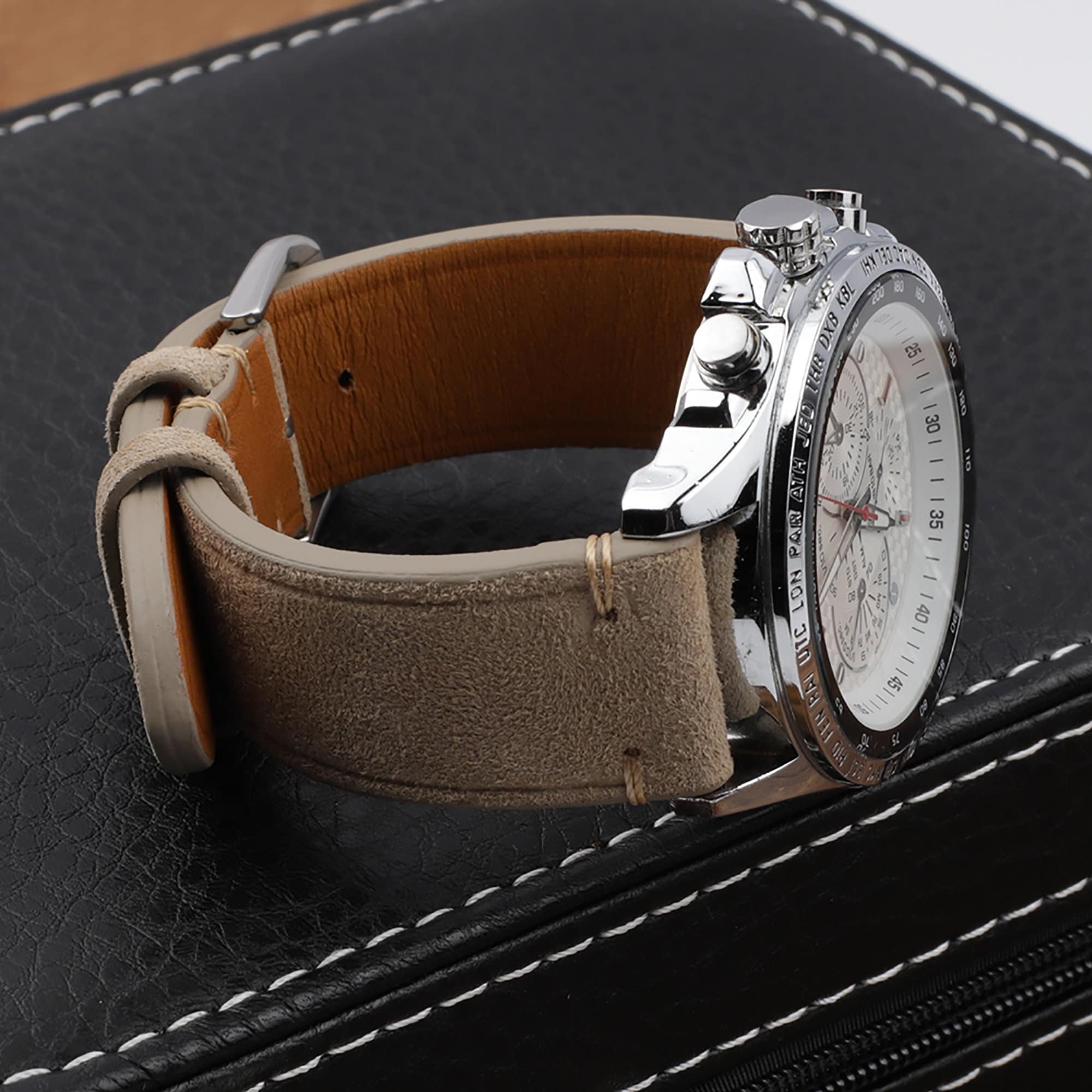 Suede Watch Strap Grey Brown Tan Beige Colors Leather Watch | Etsy