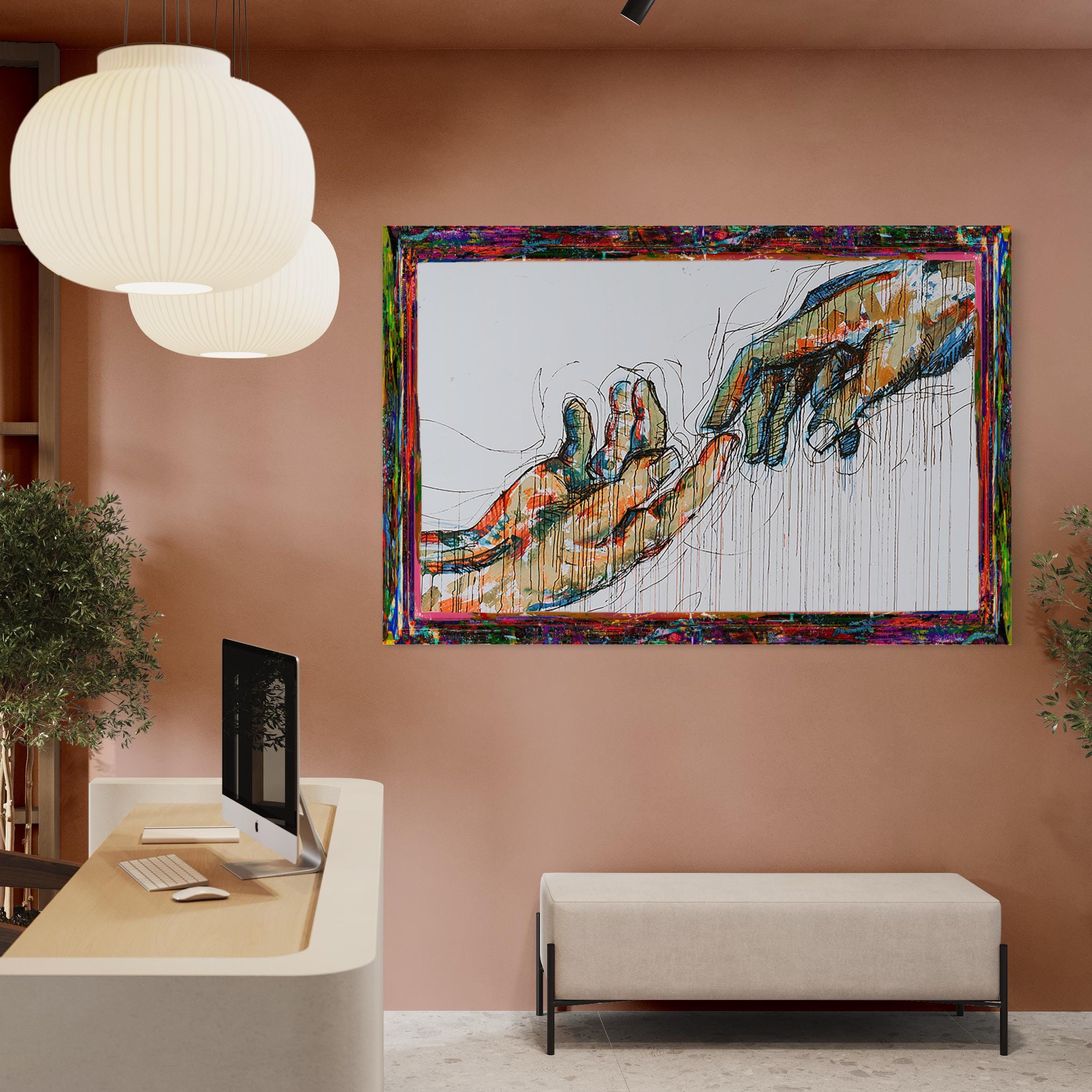Creation of Adam Graffiti Wall Art Michelangelo Print Street Art ...