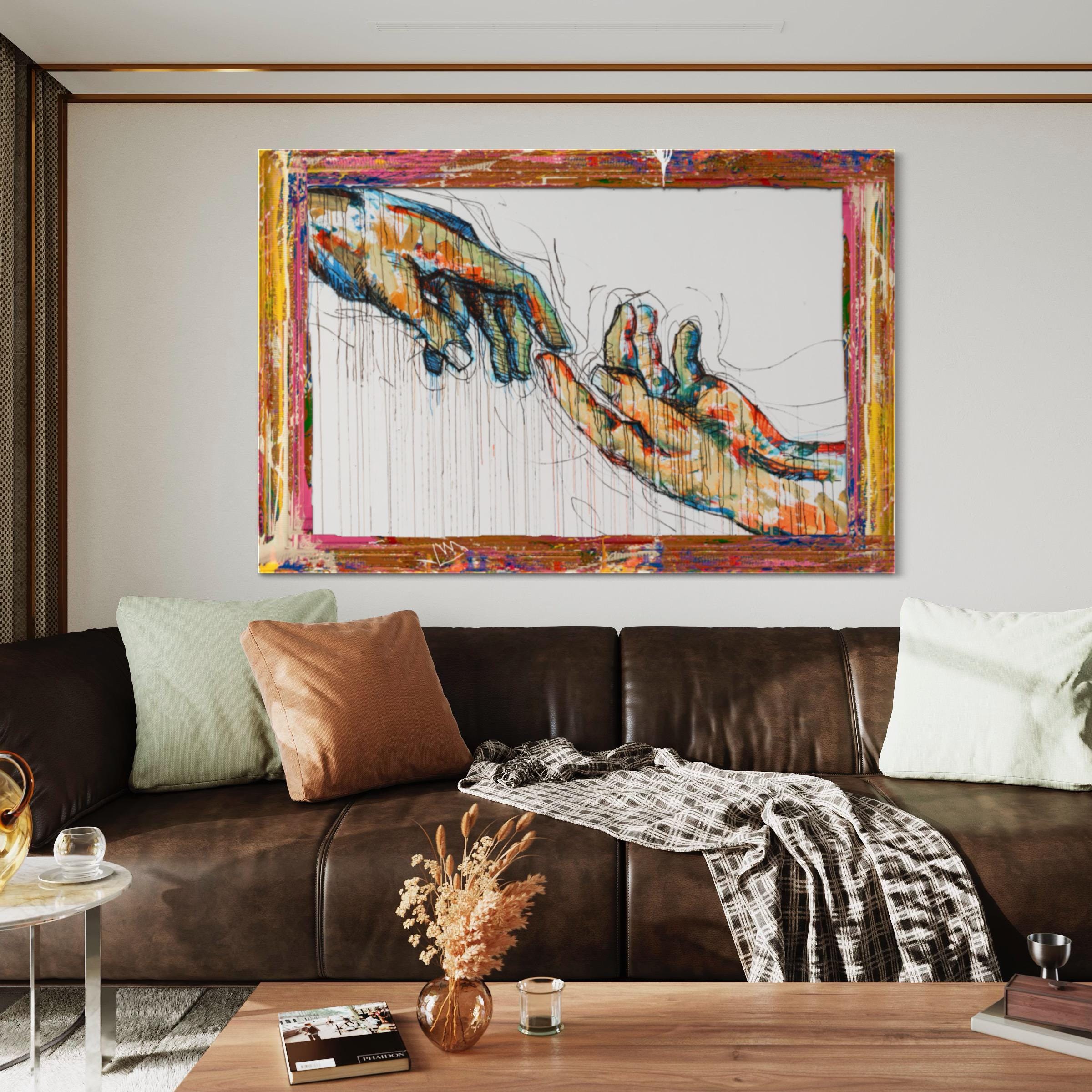 Creation of Adam Graffiti Wall Art Michelangelo Print Street Art ...