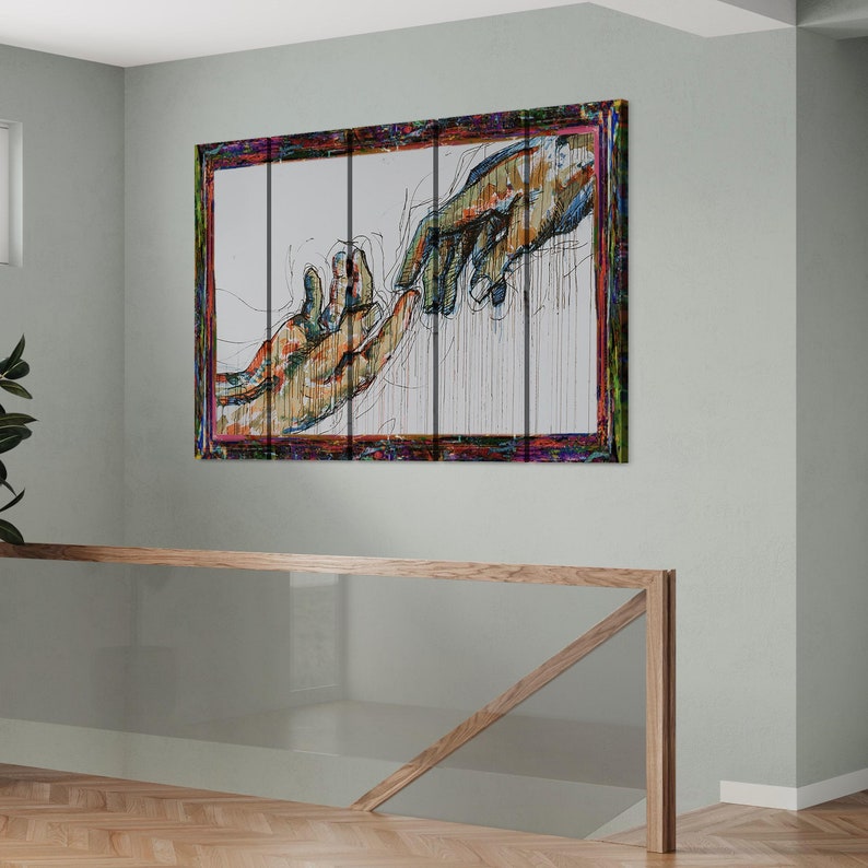 Creation of Adam Graffiti Wall Art Michelangelo Print Street Art ...