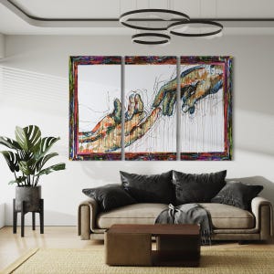Creation of Adam Graffiti Wall Art Michelangelo Print Street Art ...