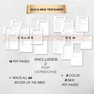 Old & New Testament Books of the Bible Tracker, Bible Planning ...