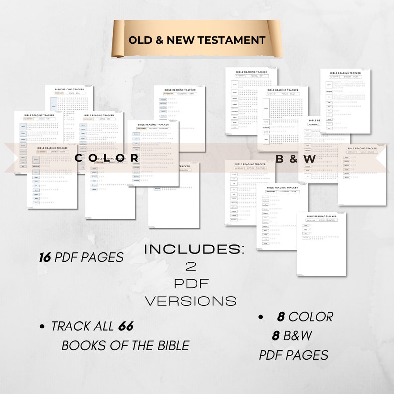 Old & New Testament Books of the Bible Tracker, Bible Planning ...