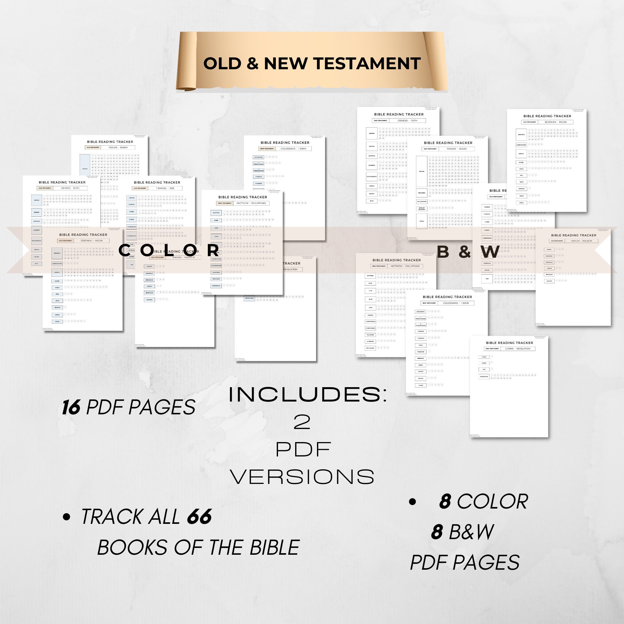 Old & New Testament Books of the Bible Tracker, Bible Planning ...