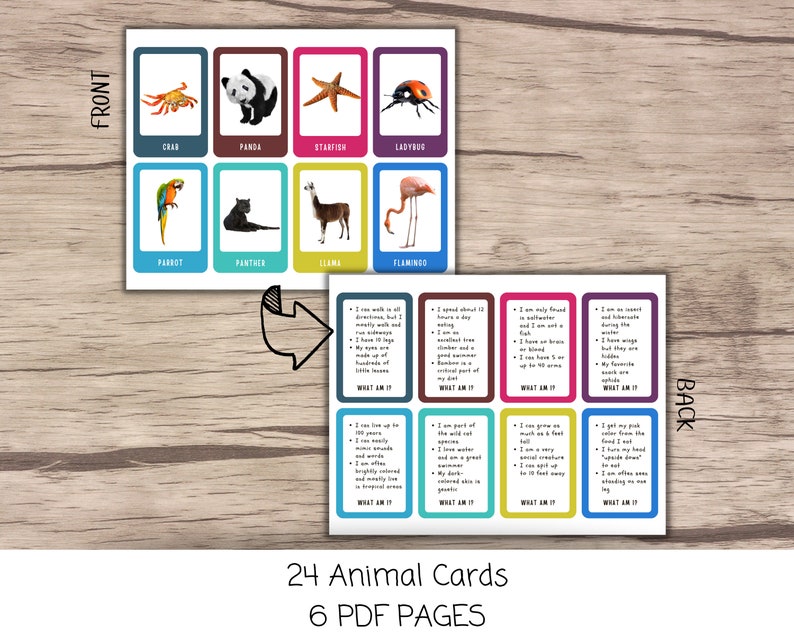 What Am I Animal Science Picture Cards PDF Printable Fun Learning ...