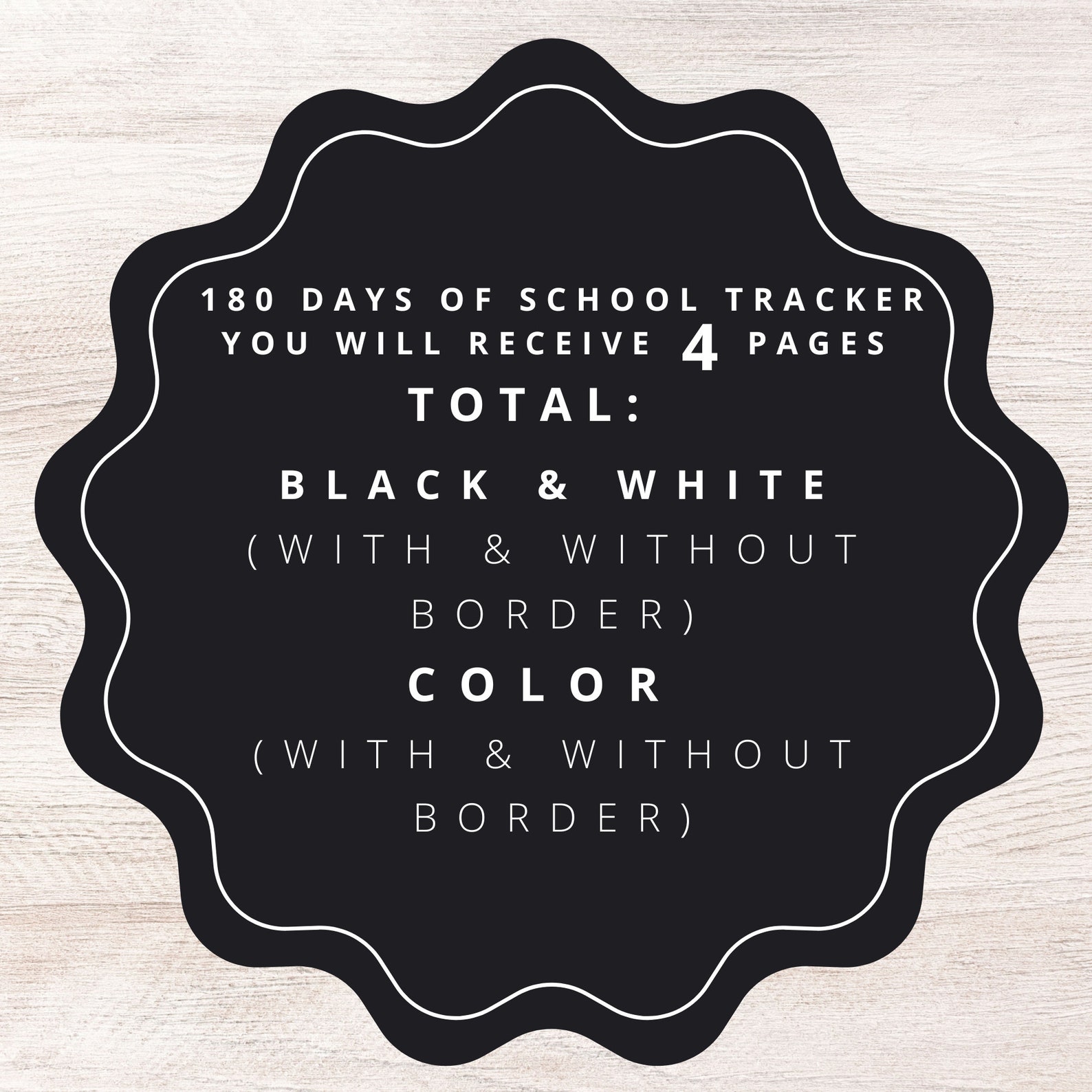 180 Days of School Printable Tracker, Back to School, for Teachers and ...