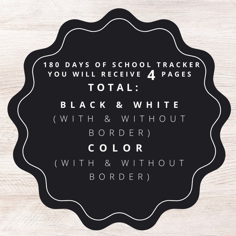 180 Days of School Printable Tracker, Back to School, for Teachers and ...