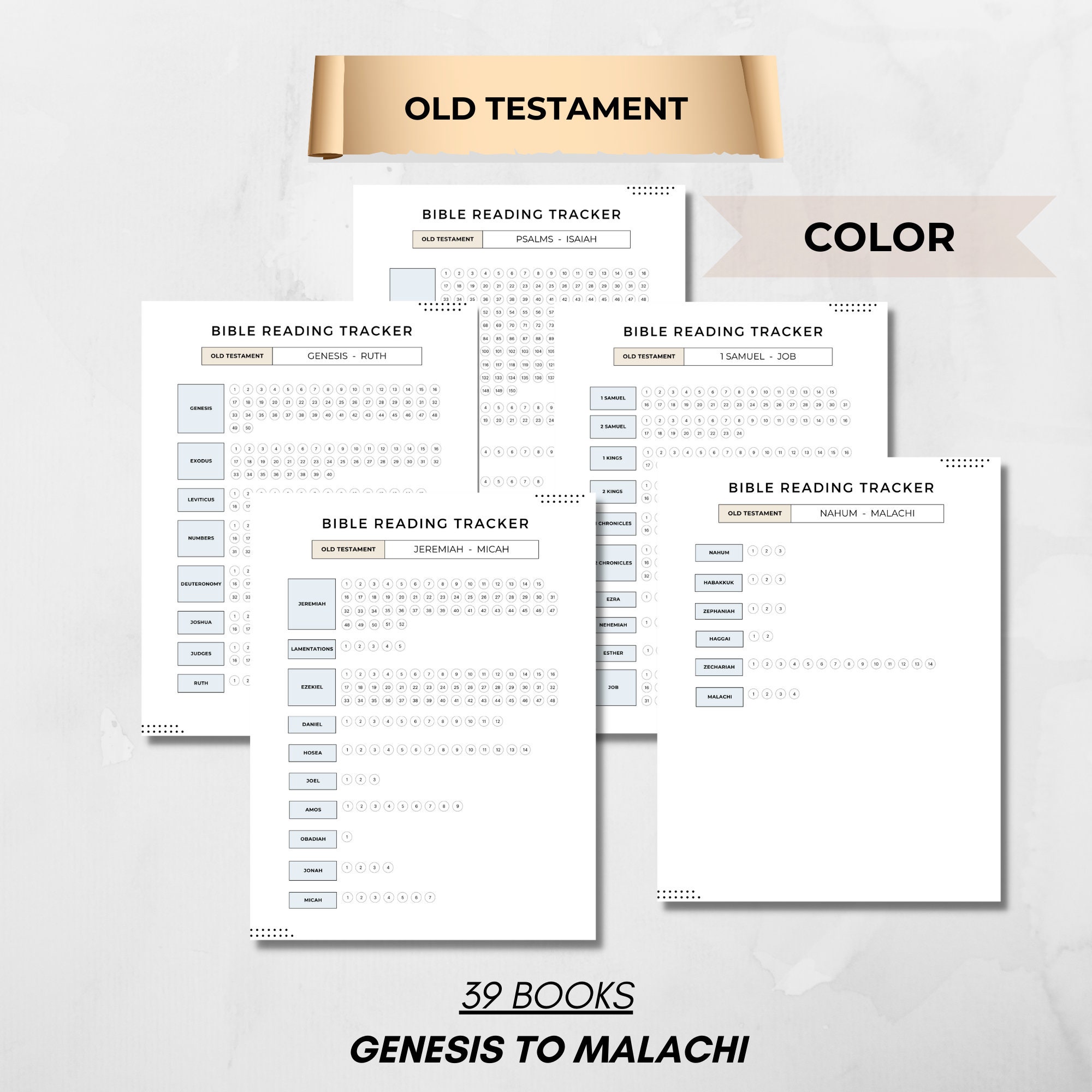 Old & New Testament Books of the Bible Tracker, Bible Planning ...