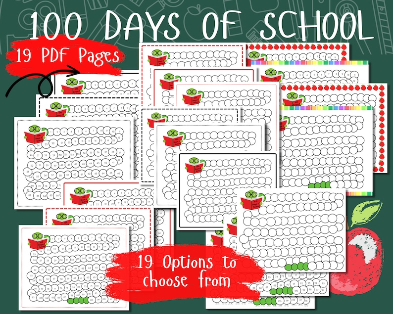 100 Days of School Caterpillar Tracker Printable PDF, for Students ...