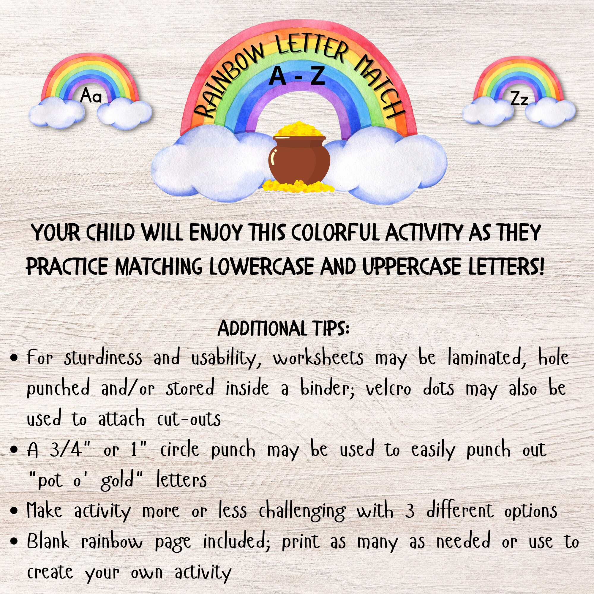 Rainbow Letter Match Lower and Uppercase A-Z Alphabet - Etsy