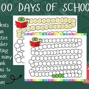 100 Days of School Caterpillar Tracker Printable PDF, for Students ...
