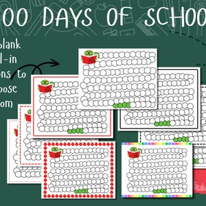 100 Days of School Caterpillar Tracker Printable PDF, for Students ...