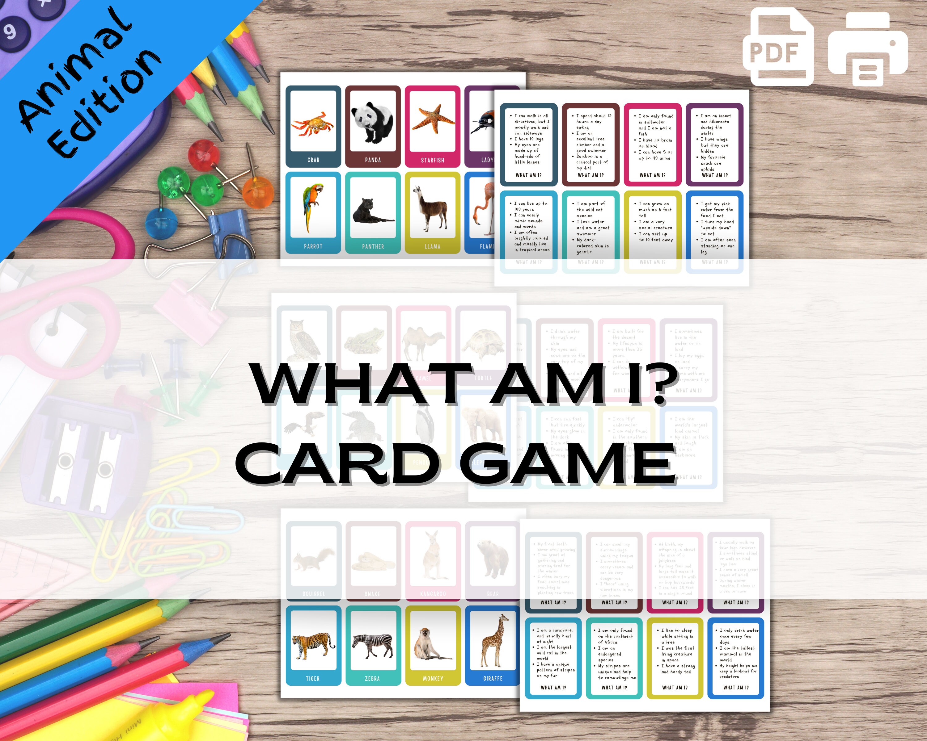 What Am I Animal Science Picture Cards PDF Printable Fun Learning ...