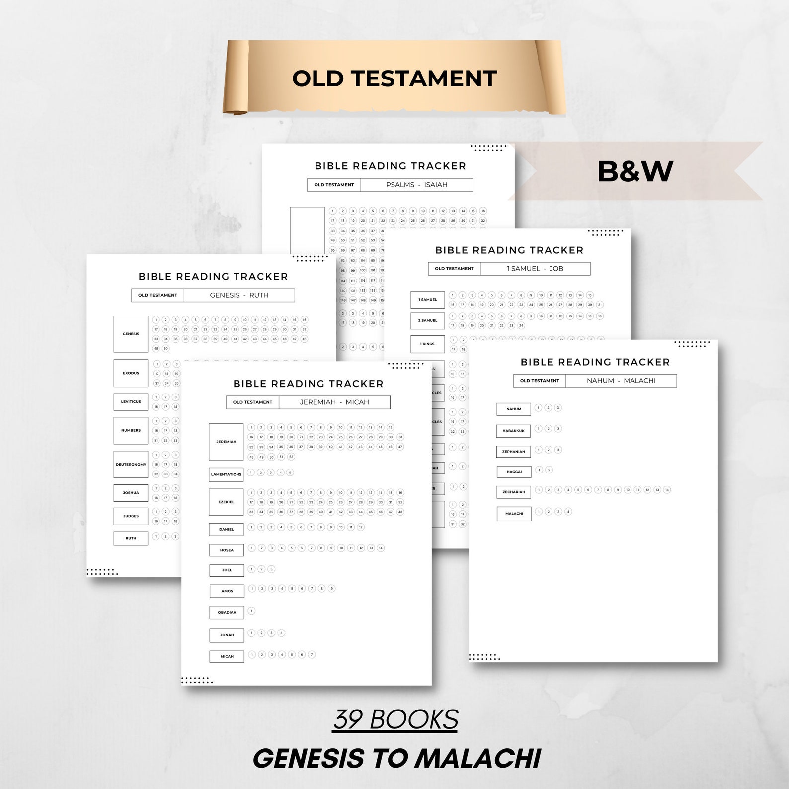 Old & New Testament Books of the Bible Tracker, Bible Planning ...