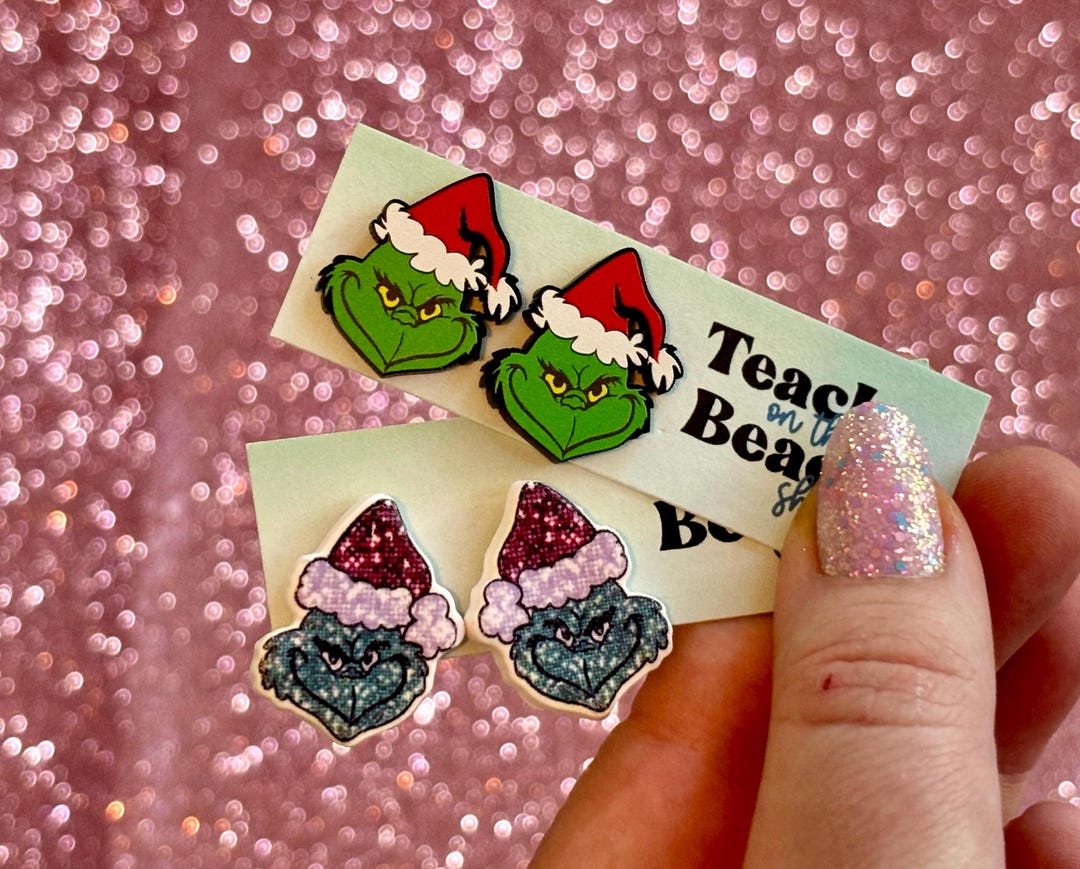 Grinch Studs TOP PAIR - Etsy