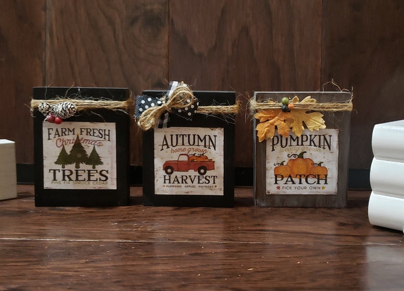 Wood Shelf Sitter Autumn Rustic Farmhouse Thanksgiving - Etsy