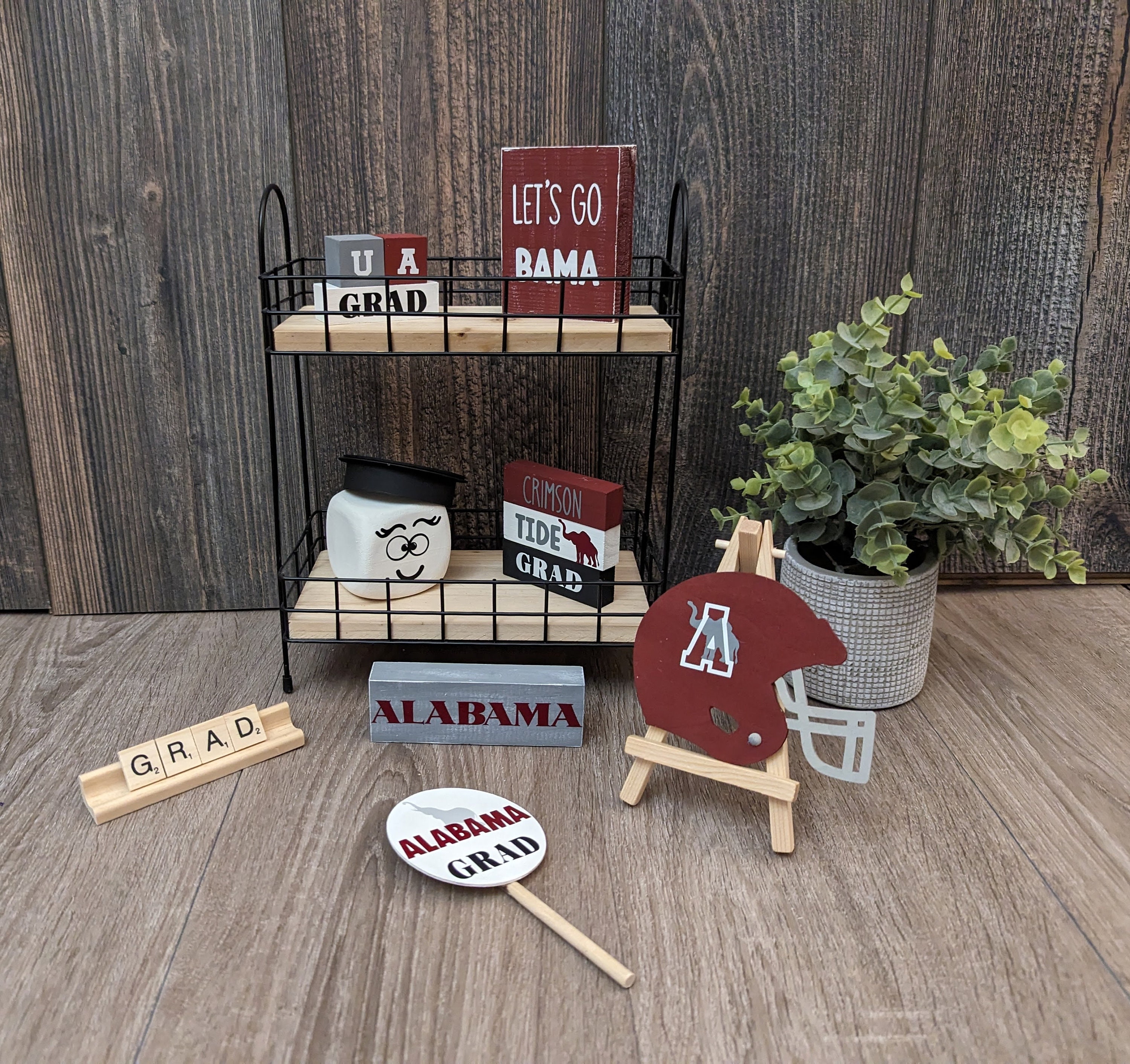 Hand Painted Alabama Tiered Tray Decor | Bama Graduation Gift - Etsy