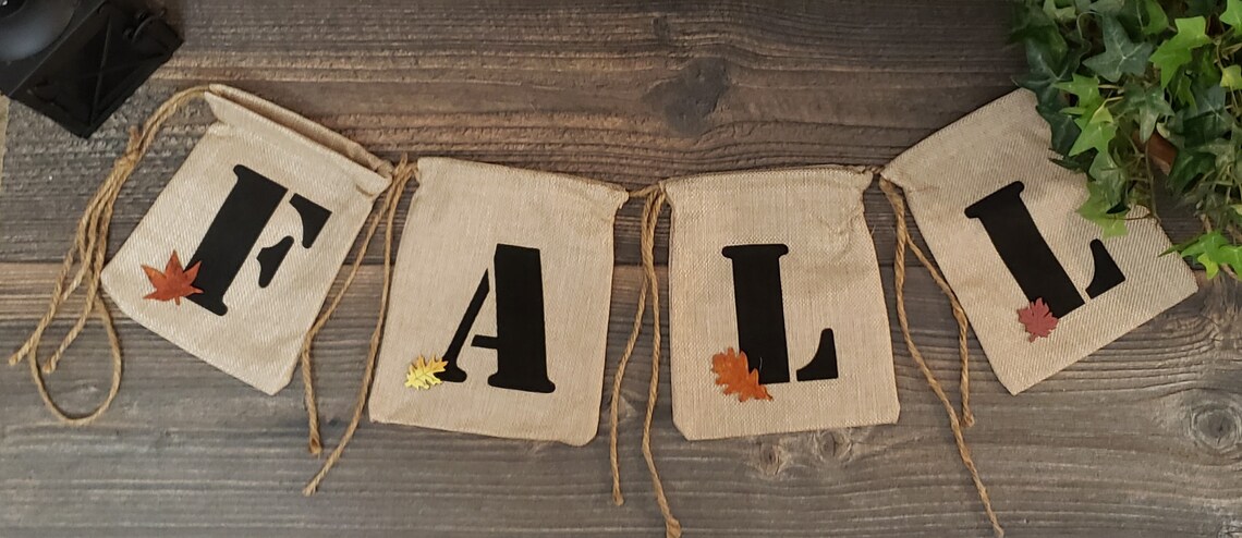Burlap Hanging Fall Sign Harvest Autumn Decoration Leaves Holiday Wall ...