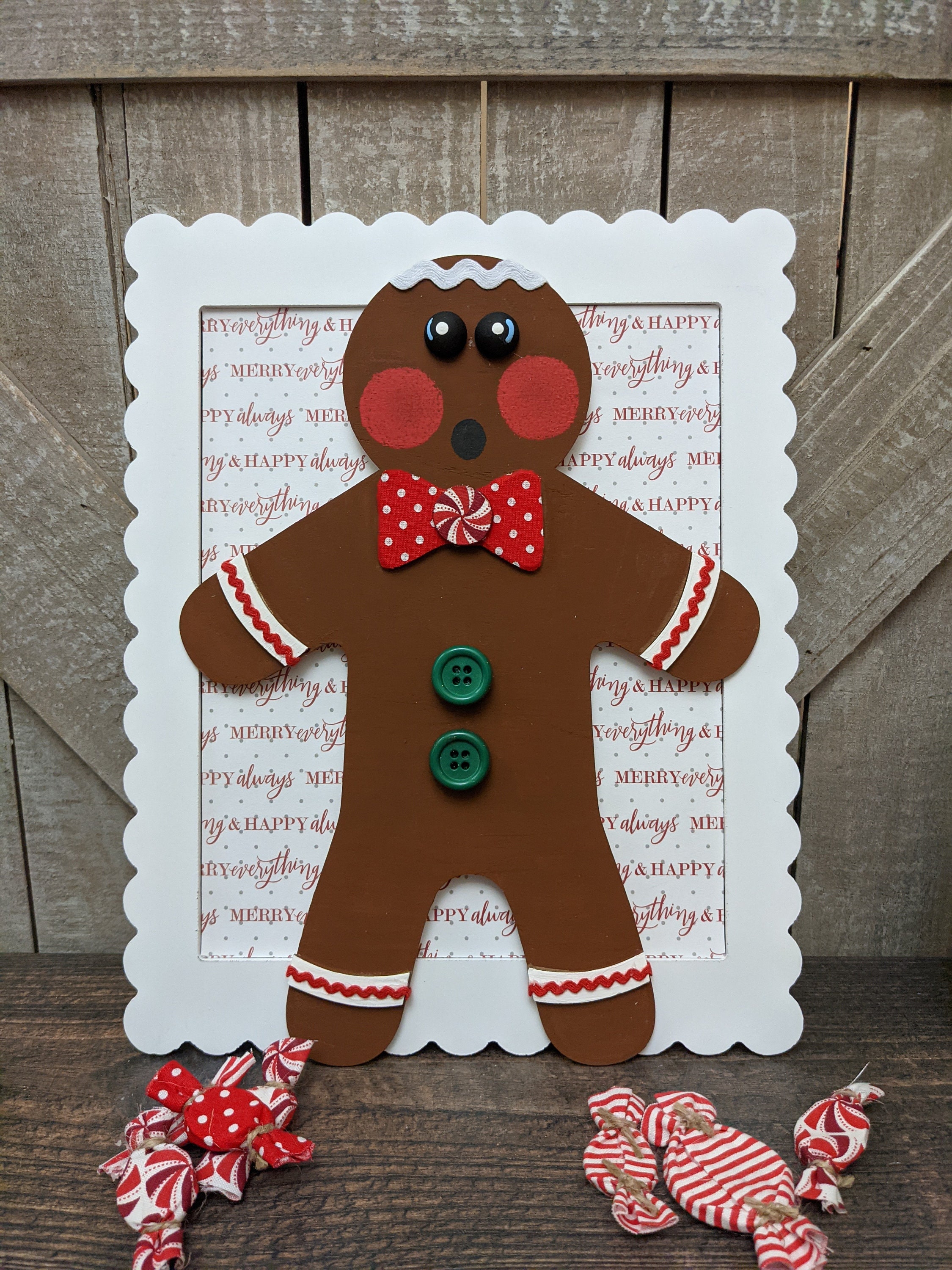 Wood Gingerbread Boy or Girl Wall Décor Door Hanger Sign | Etsy