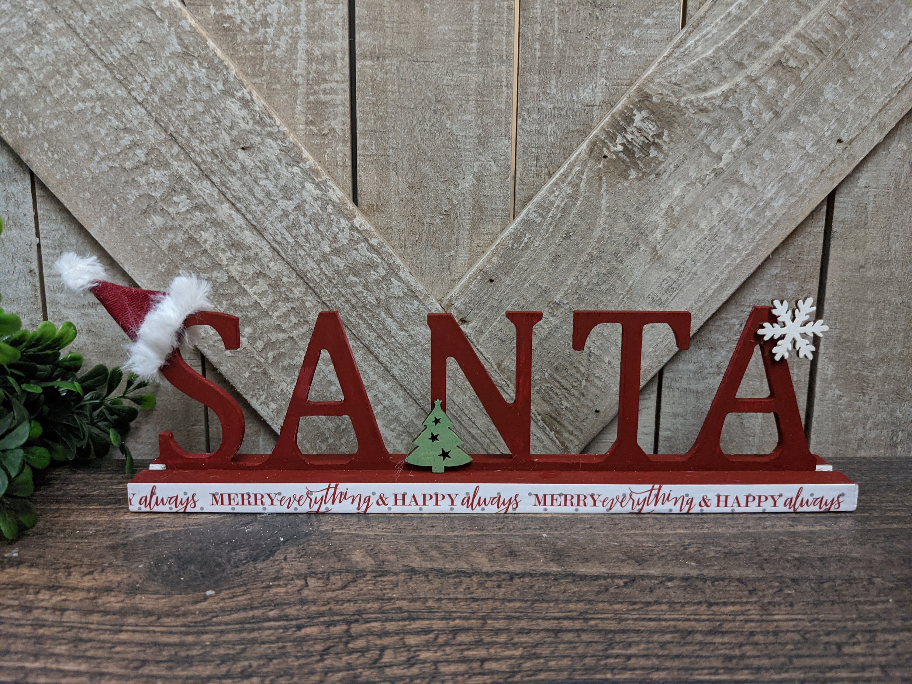 Santa Wood Sign Shelf Sitter Farmhouse Winter Decoration | Etsy