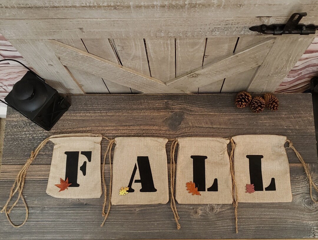 Burlap Hanging Fall Sign Harvest Autumn Decoration Leaves Holiday Wall ...