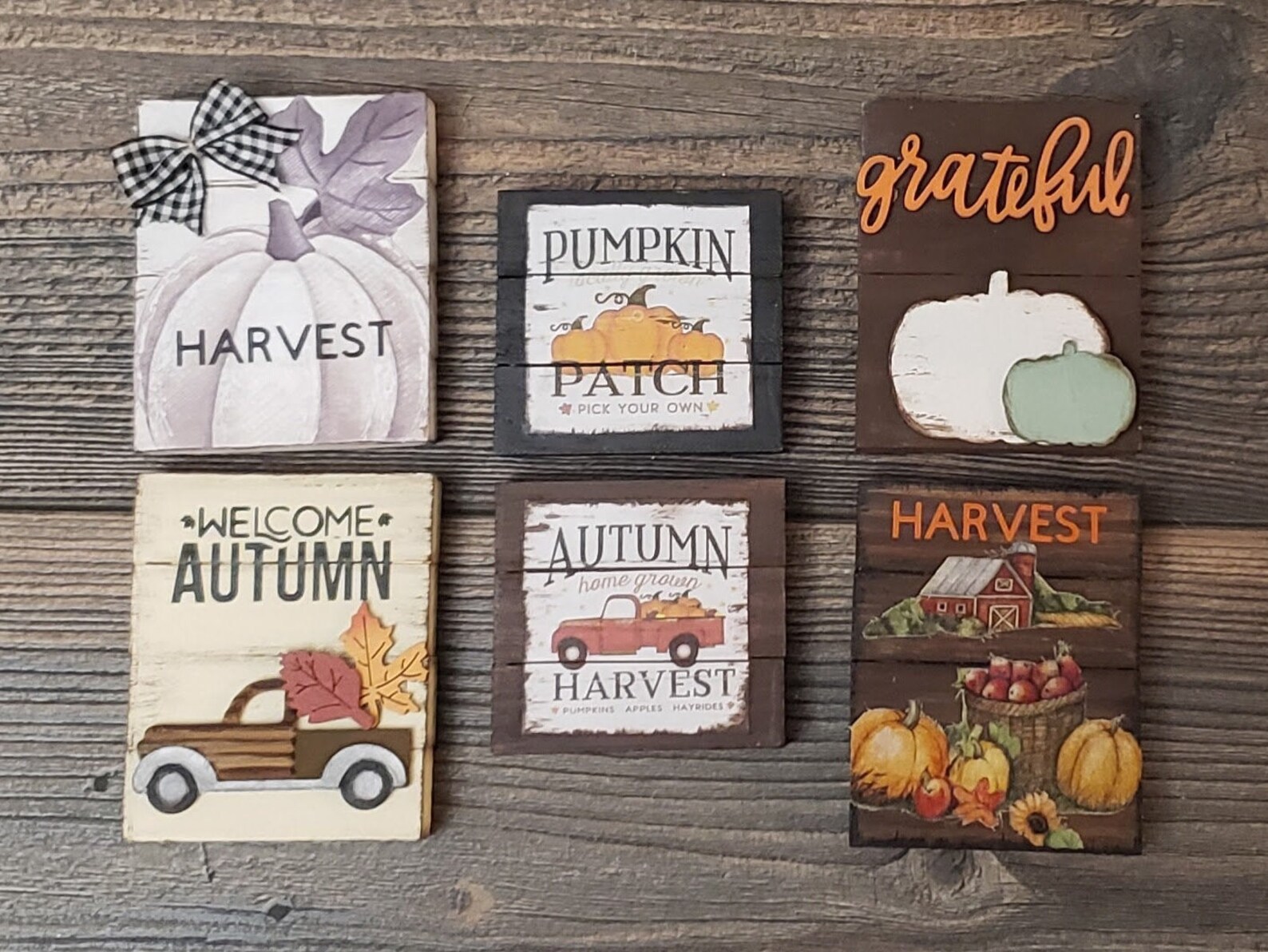 Fall Wood Shelf Sitter Tier Tray Autumn Harvest Rustic | Etsy