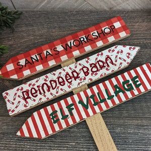 Santa's Work Shop Sign Warm Winter Welcome Sign Wood Shelf Sitter ...