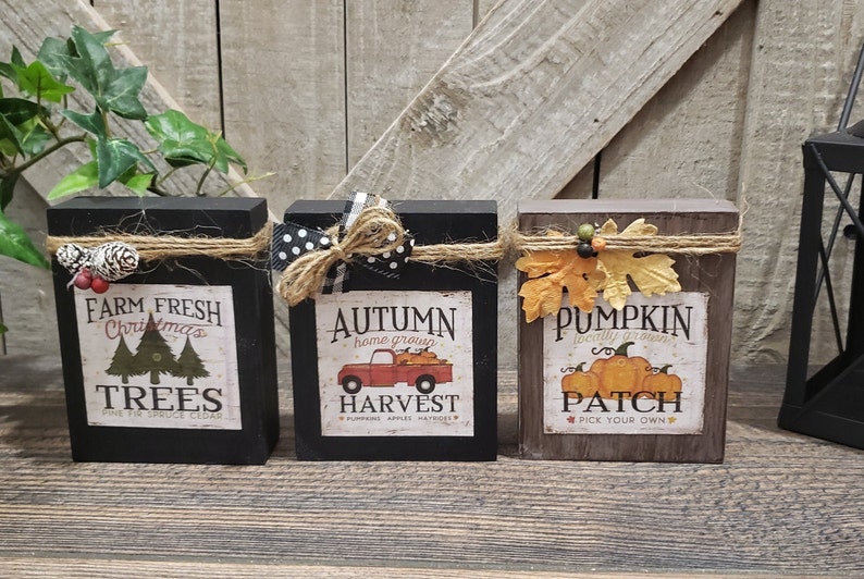 Wood Shelf Sitter Autumn Rustic Farmhouse Thanksgiving - Etsy