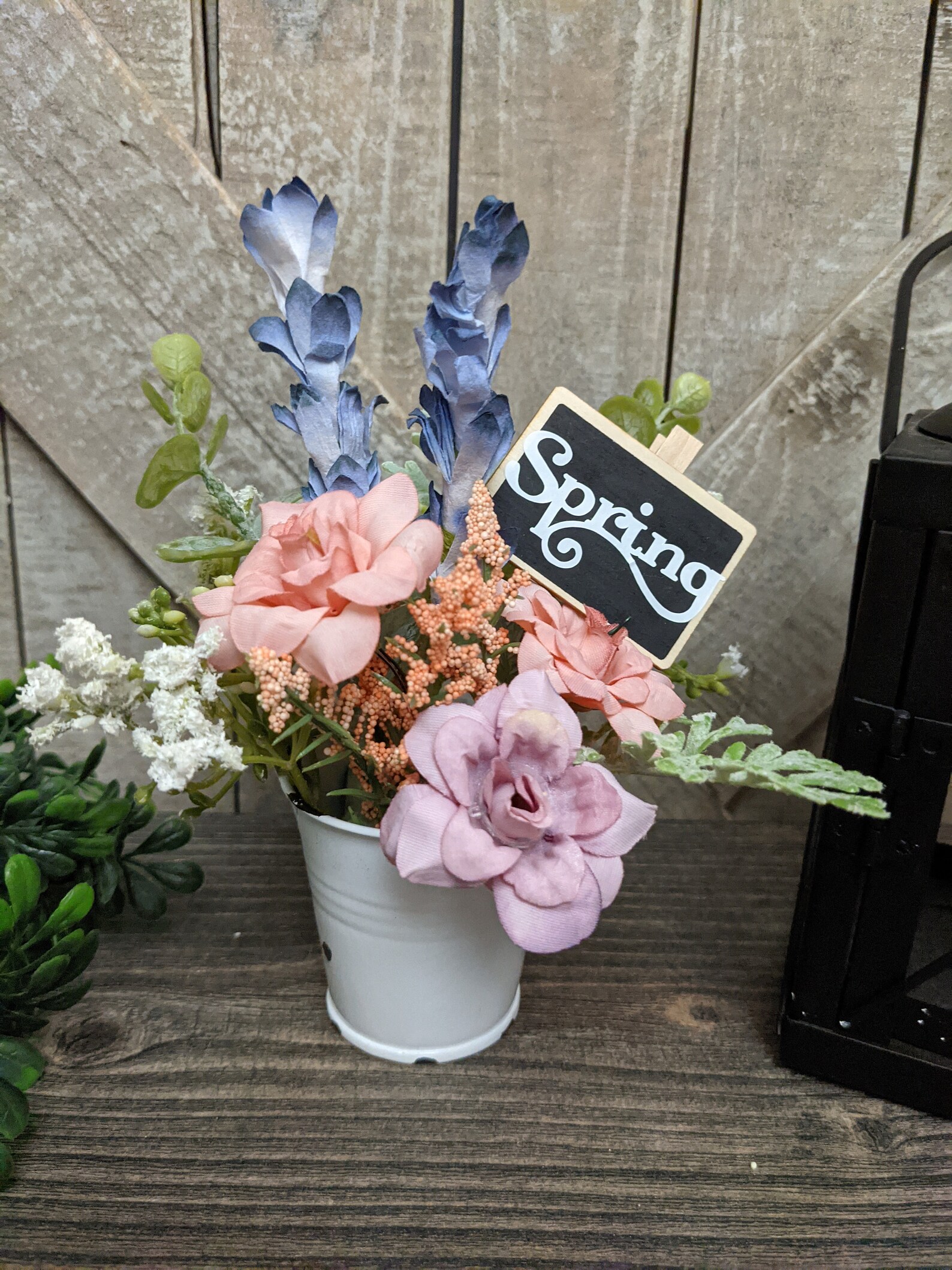 Mini Metal Centerpiece Rabbit Decor Farmhouse Bucket Decoration Spring ...