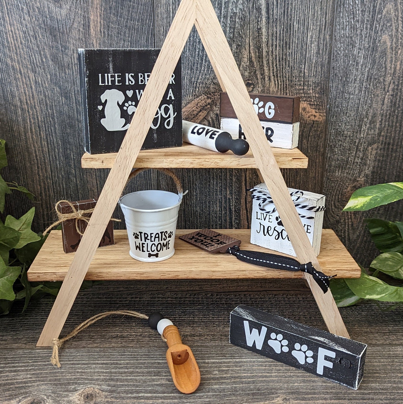 Dog Tiered Tray Items | Dog Farmhouse Decor | Doggo Dough Bow Fillers ...