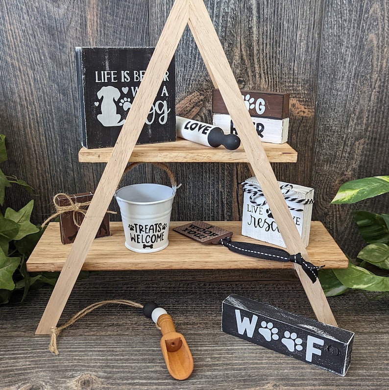 Dog Tiered Tray Items | Dog Farmhouse Decor | Doggo Dough Bow Fillers ...
