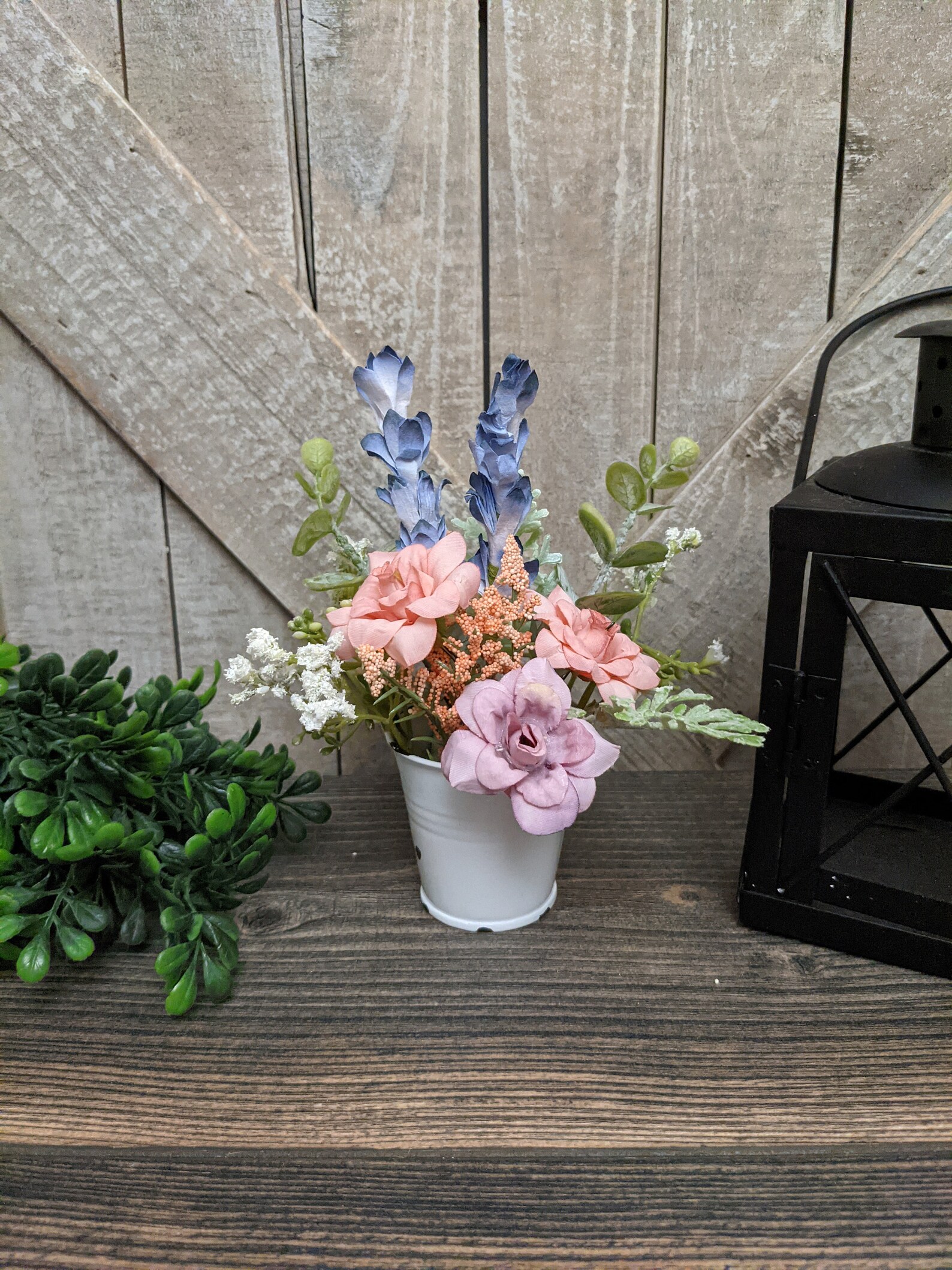 Mini Metal Centerpiece Rabbit Decor Farmhouse Bucket Decoration Spring ...