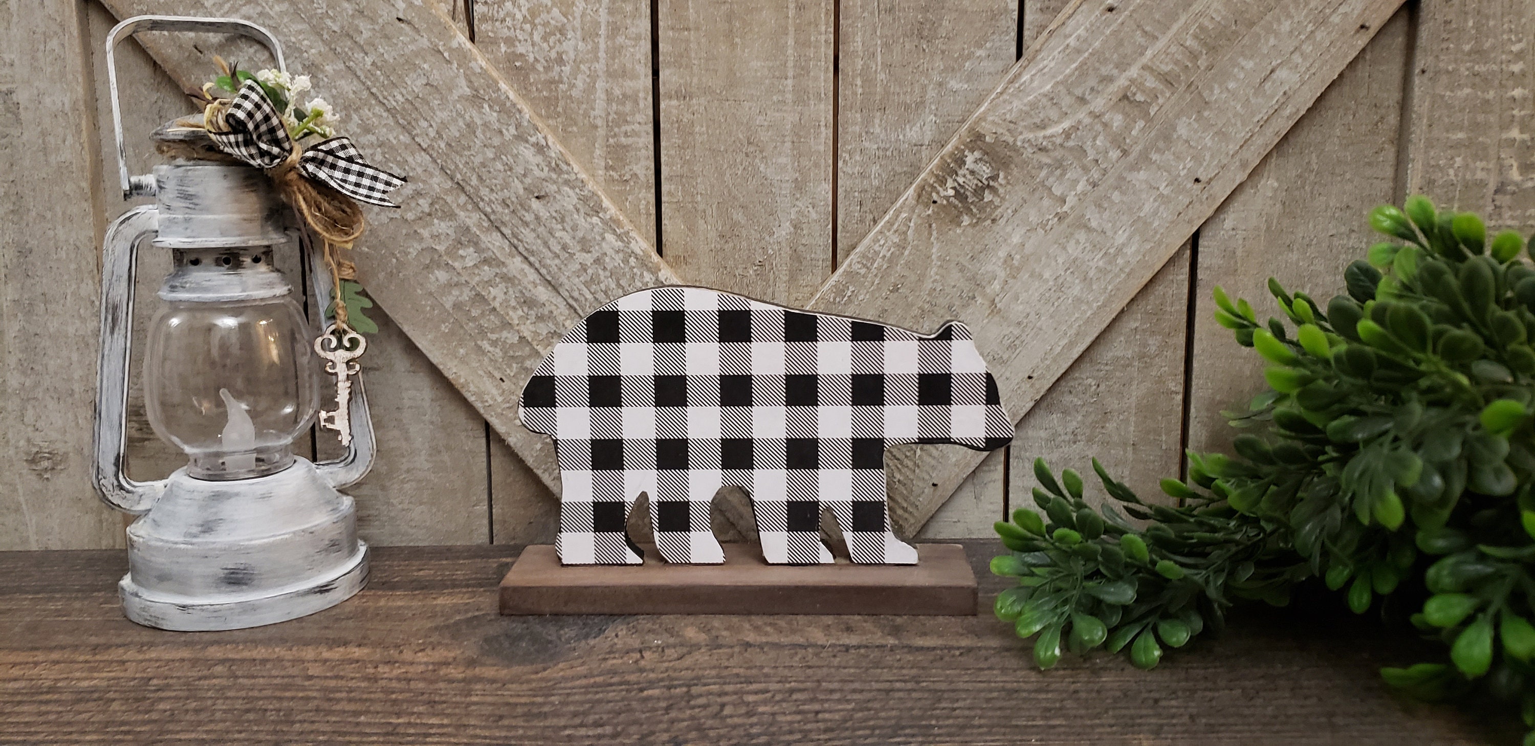 Bear Shelf Sitter Wood Lodge Decor Rustic Farmhouse Home Gift Decor ...