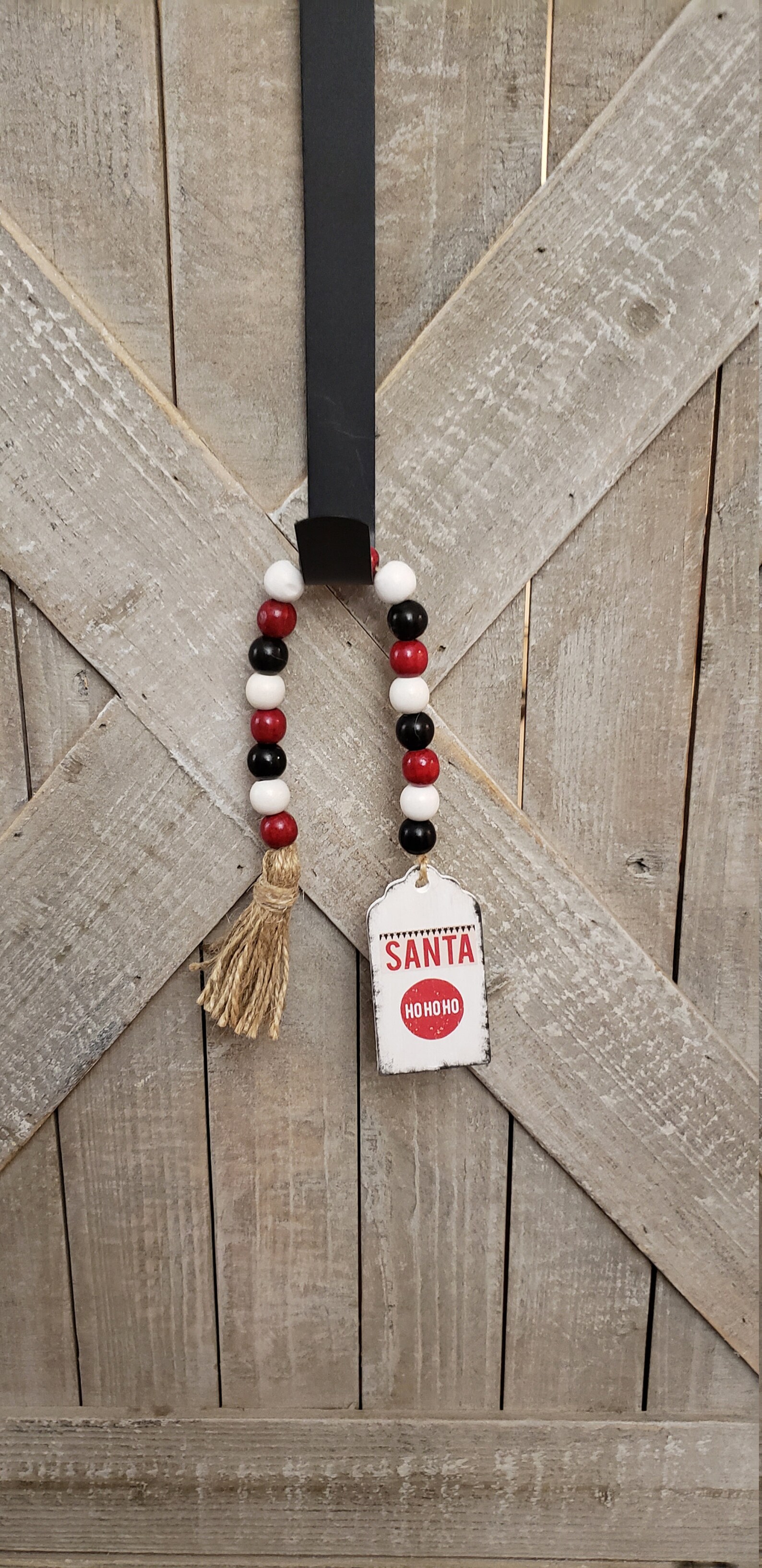 Wood Beaded Garland Tiered Tray Tag Rustic Farmhouse Decor | Etsy