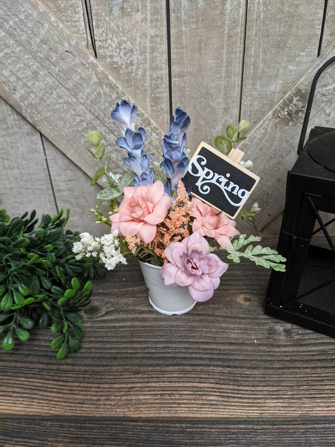 Mini Metal Centerpiece Rabbit Decor Farmhouse Bucket Decoration Spring ...