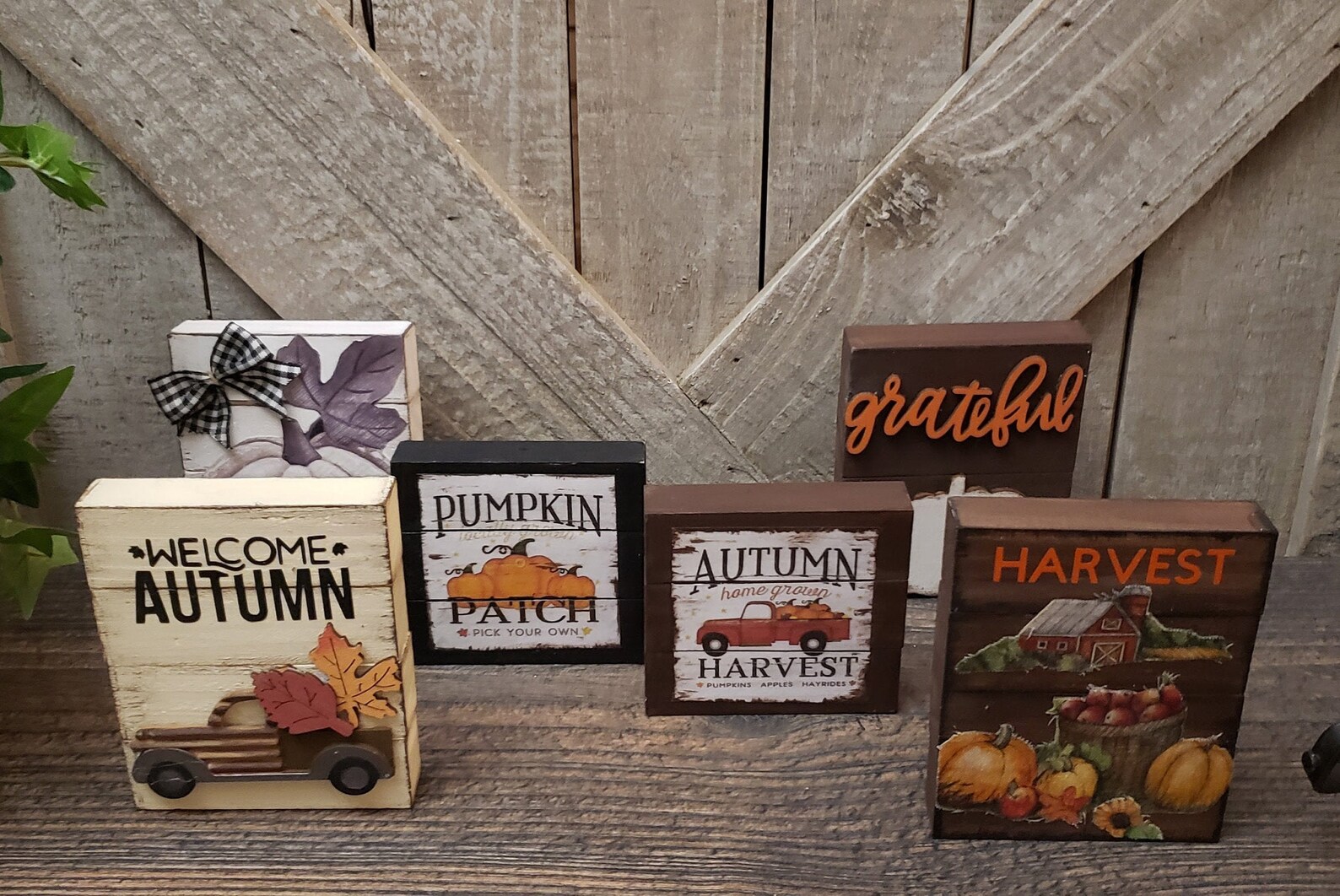 Fall Wood Shelf Sitter Tier Tray Autumn Harvest Rustic | Etsy