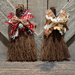 Cinnamon Broom Bow Fall Decor Shelf Sitter Autumn Scented Decoration ...